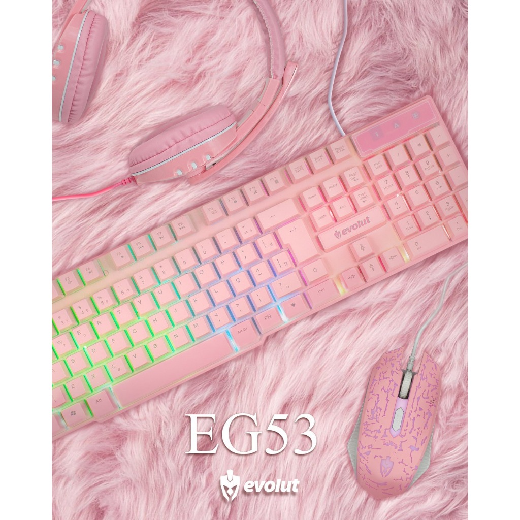 Kit Monitor 19'' Hdmi E Vga + Teclado E Mouse Rosa Gamer Evolut Eg53 | Shopee Brasil