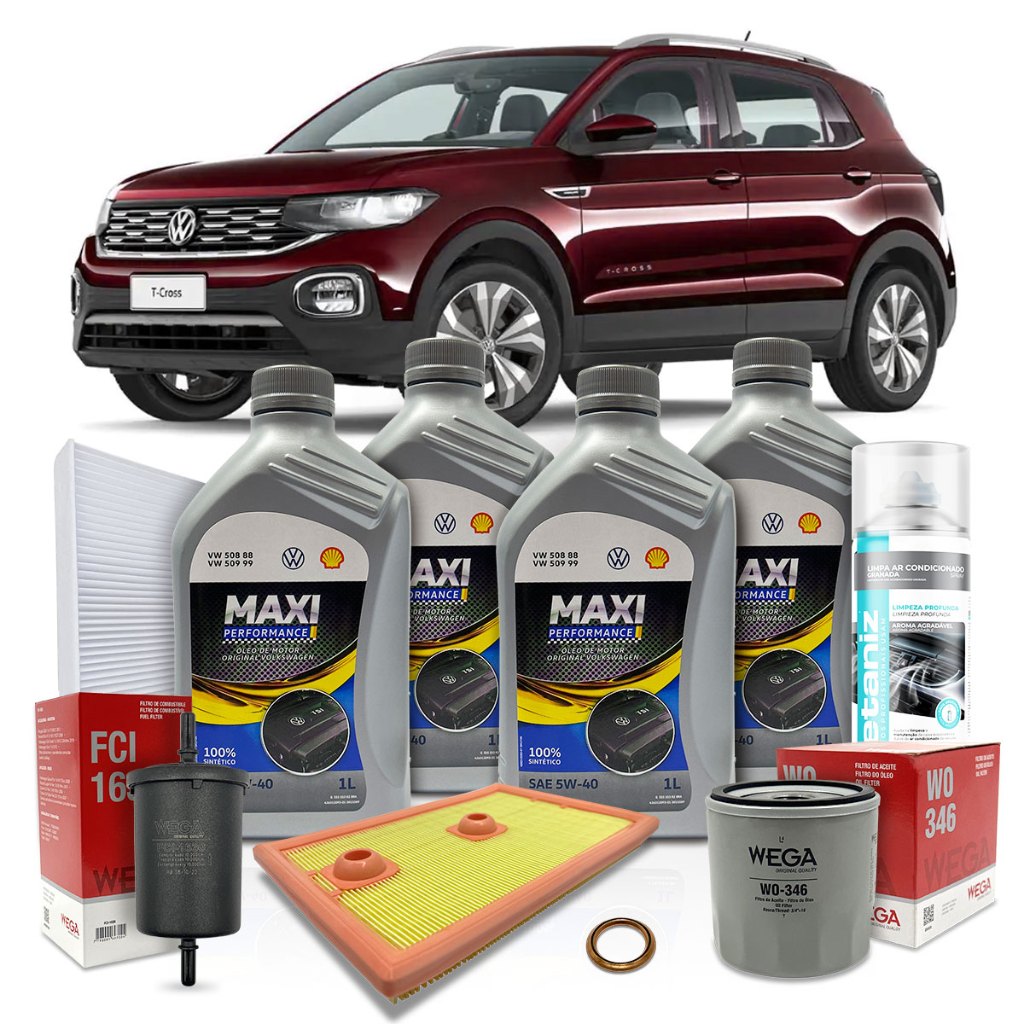 Kit Revisão Óleo Original Vw 5w40 T-Cross 1.4 TSI 2019 2020 2021 2022 ...