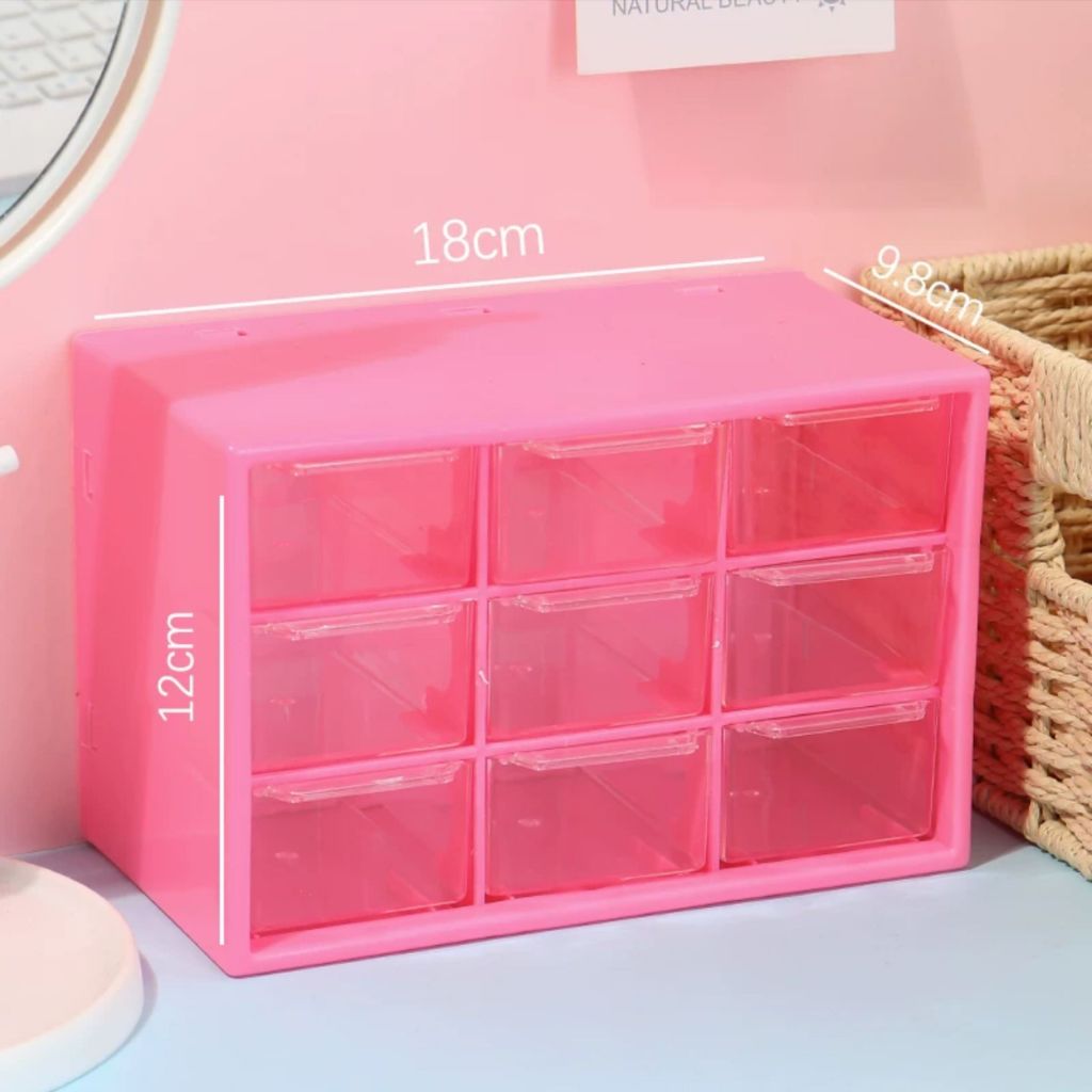 Mini Gaveteiro 6 ou 9 Gavetas Organizador Transparente Para Joias ...