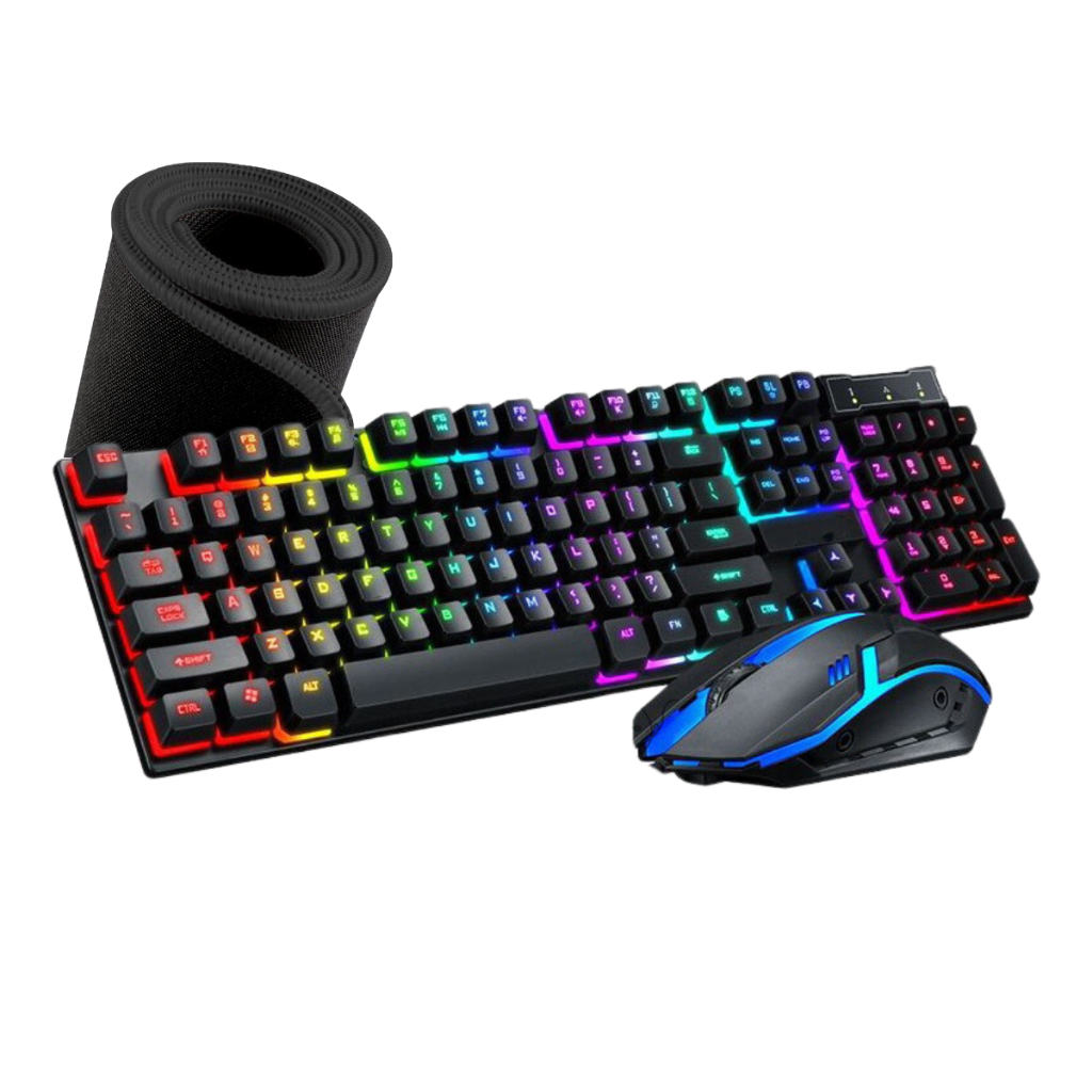 kit gamer teclado e mouse mouse pad gamer semi mecanico Led RGB para ...