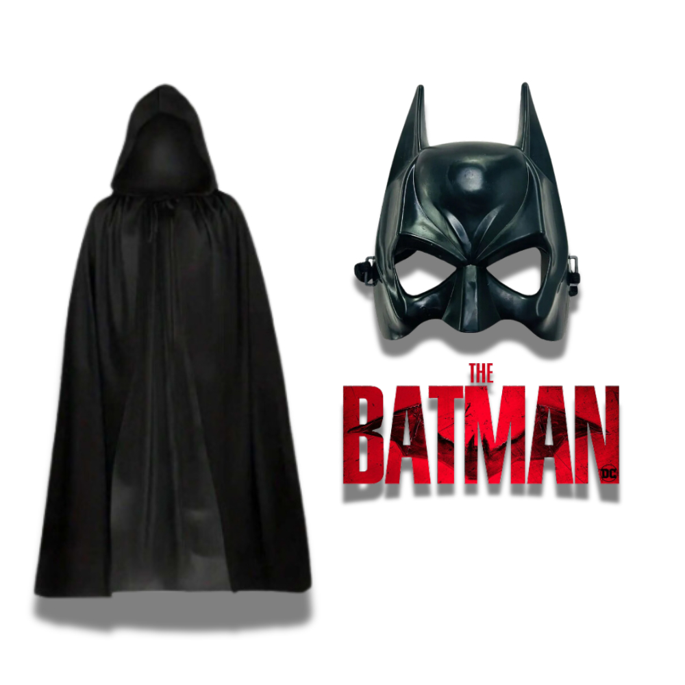 Kit Fantasia do Batman Herói Infantil e Adulto Masculino Máscara e Capa ...