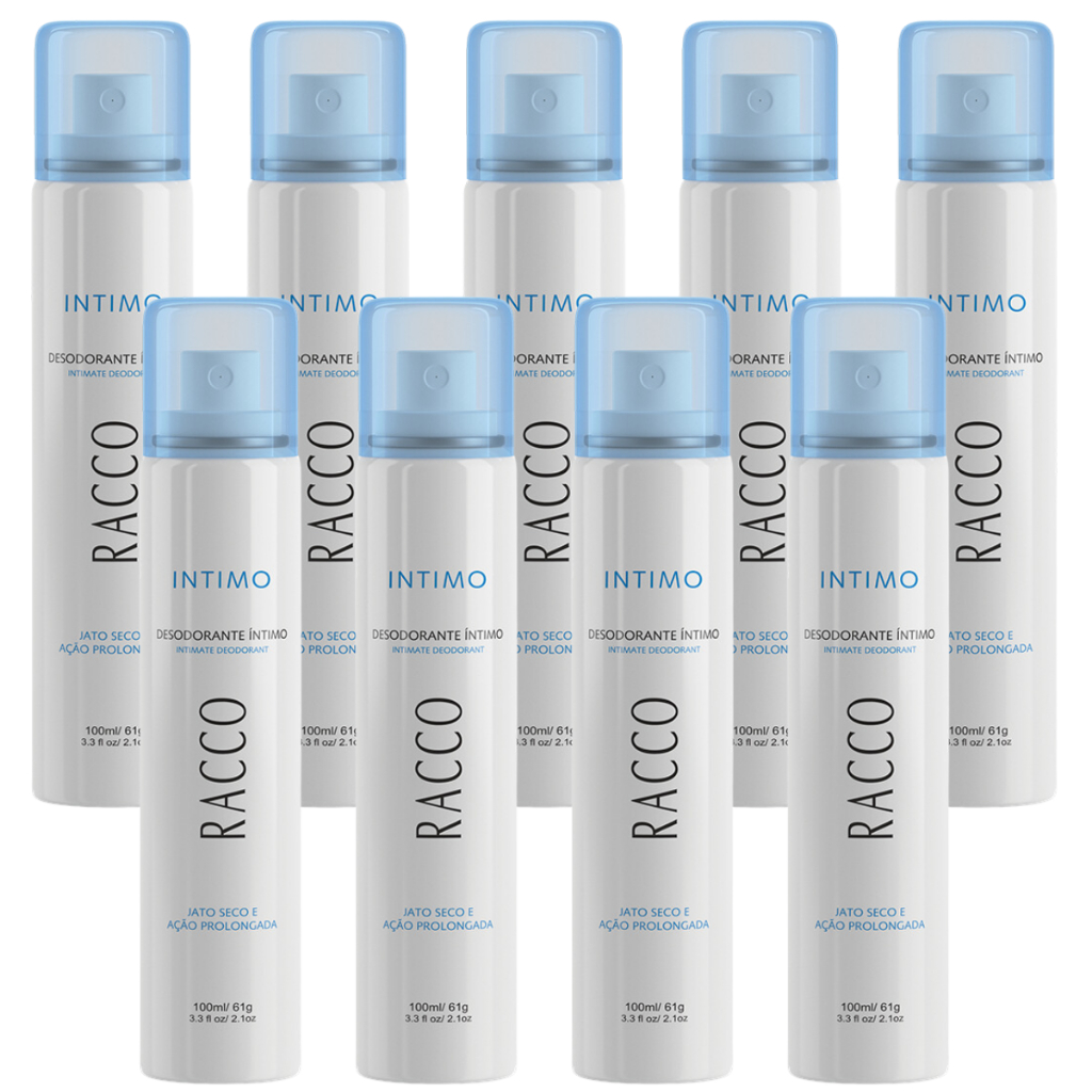 Kit 9 Desodorante Intimo Racco Spray Jato Seco Original Unissex ...