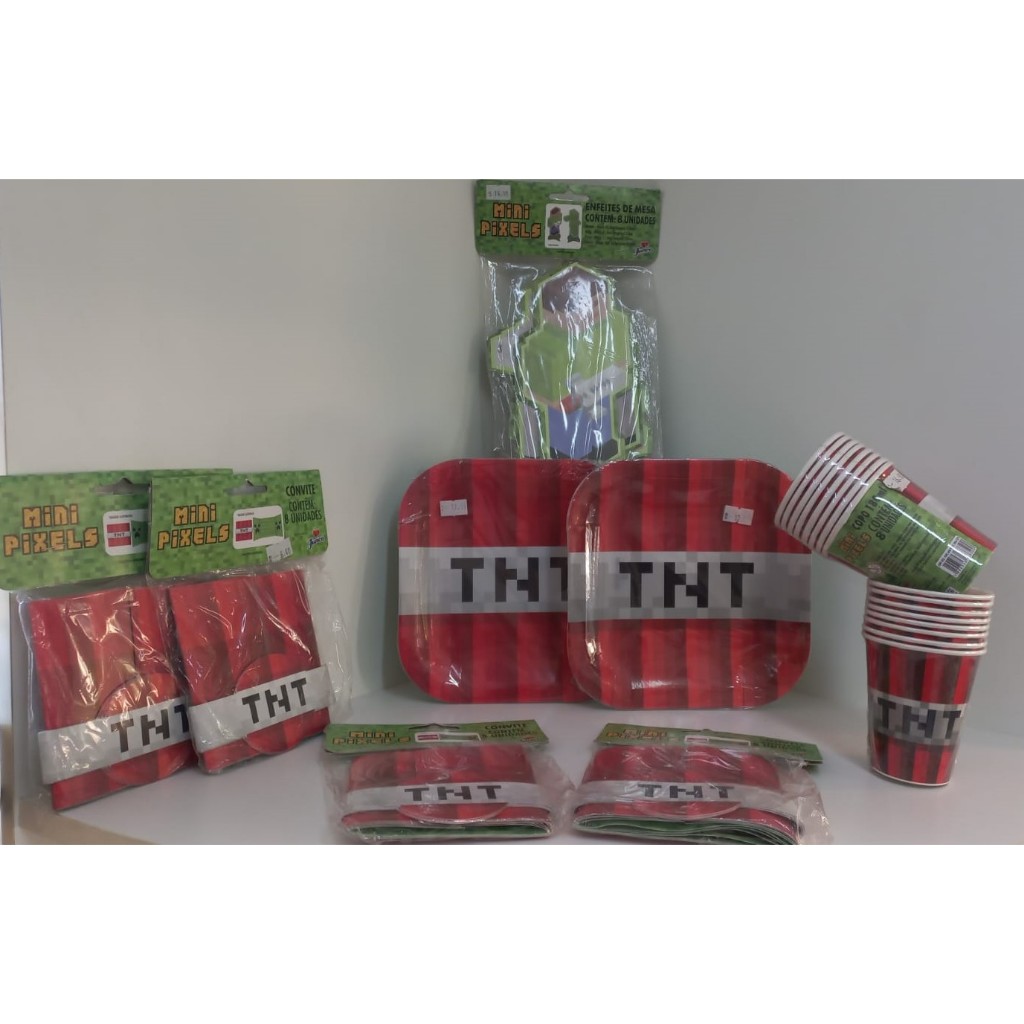 KIT ANIVERSÁRIO MINI PIXELS MINECRAFT PRATINHO MINI PIXELS MINECRAFT ...