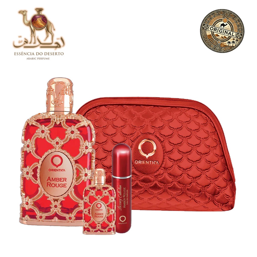 Perfume Orientica Amber Rouge Gift Set 80ml + 7.5ml + Atomizador + Gift ...