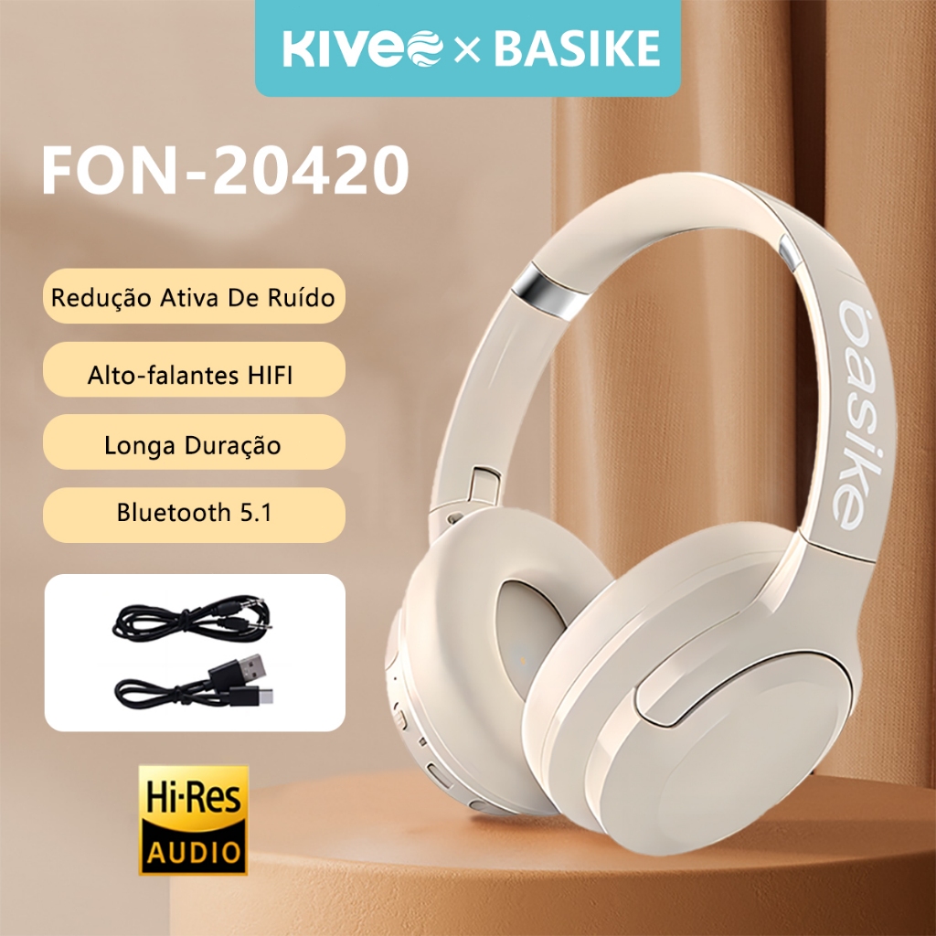 KIVEE x BASIKE Fone De Ouvido Sem Fio Bluetooth, Com Microfone ...