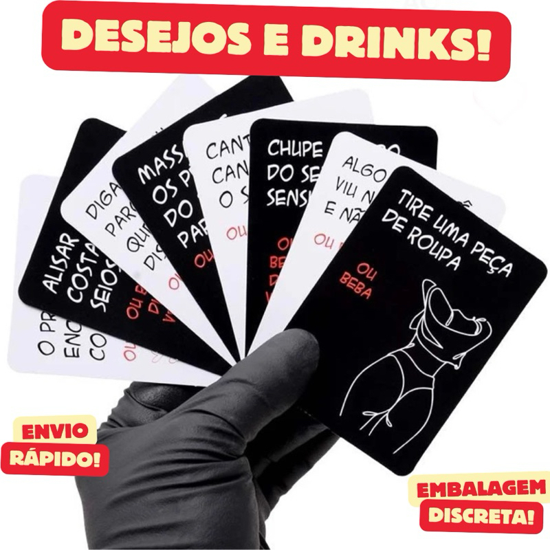 Jogo Erótico de Cartas Desejos e Drinks para Casal Namorados Adultos ...
