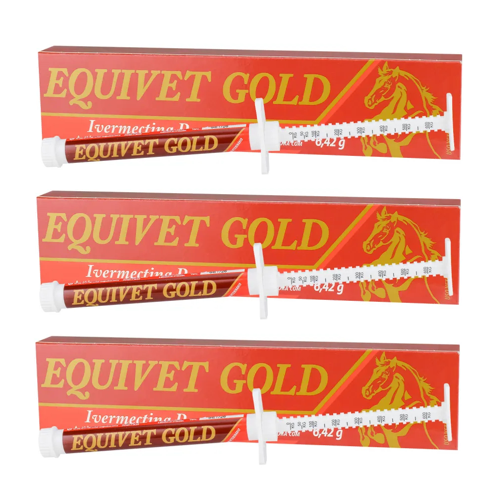 3Un Equivet Ivomec Gold 6,42g - Ivermectina Vermífugo Para Cavalos ...