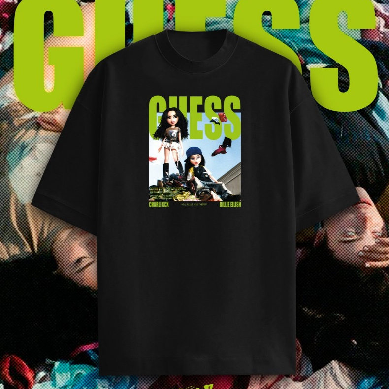 CAMISA OVER / BRAT - GUESS (CHARLI XCX E BILLIE EILISH) - PRETA ...