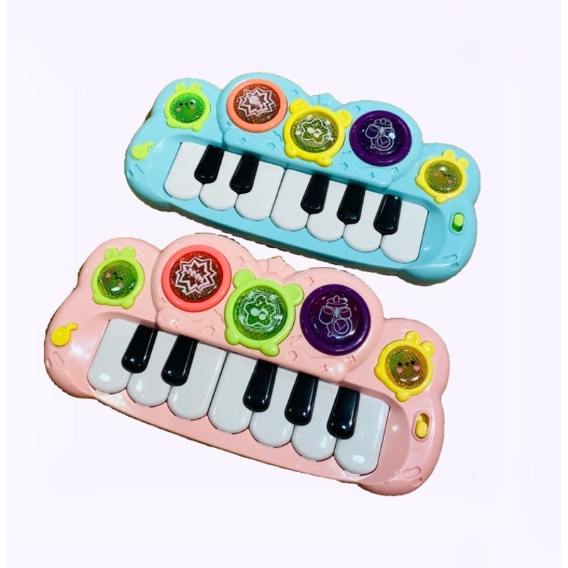 Brinquedo Teclado Infantil 12 Teclas Interativa Com Som e Luz Azul ...