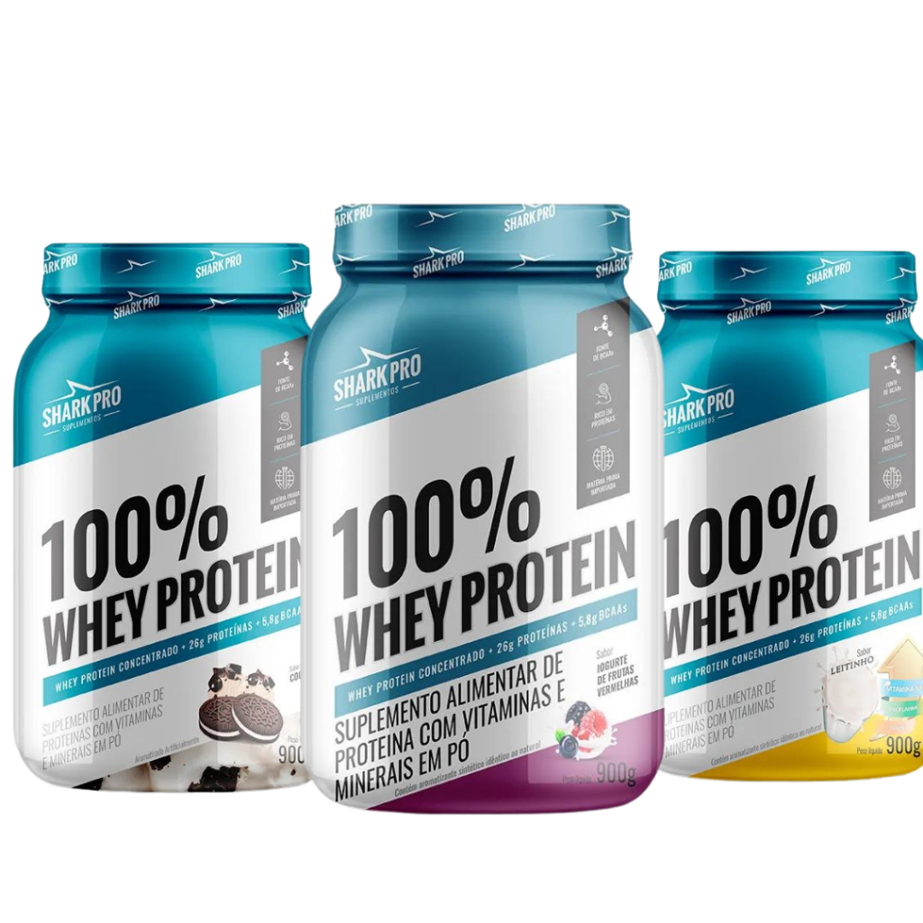 Whey Protein 100% Concentrado 900g Shark Pro | Shopee Brasil