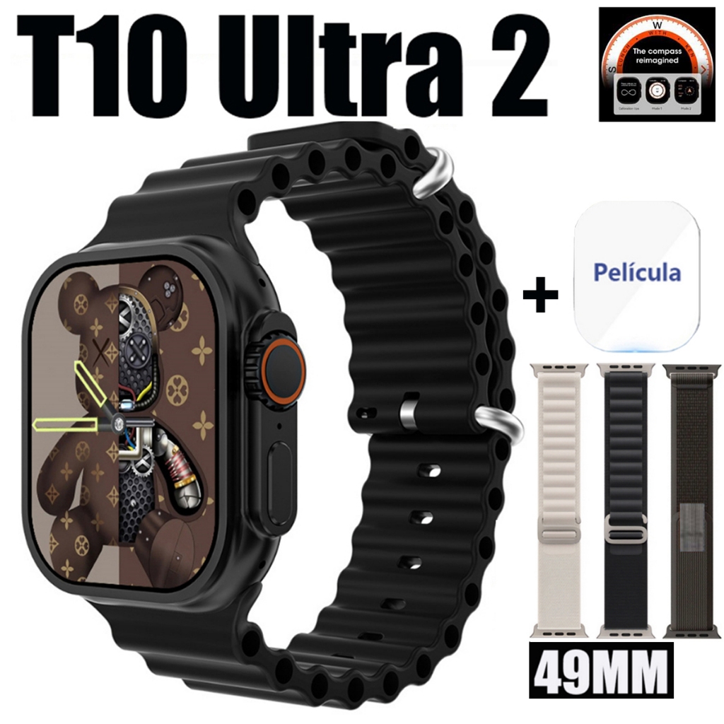 2024 Novo Smartwatch T10 Ultra 2 Nova Série 9 Smart Watch 2.09 Inch 49mm Bluetooth Com ...