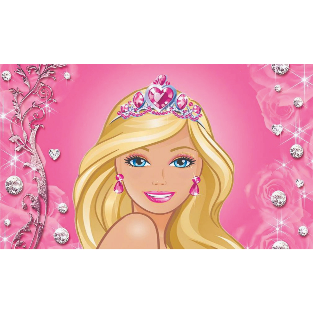 Painel de Festa Retangular Barbie 2x2m Personalizado em lona fosca ...