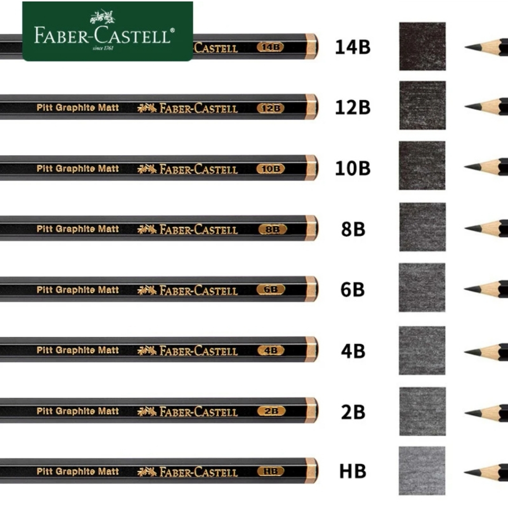 Lápis Graduado Pitt Grafite Matt Faber Castell - HB, 2B, 4B, 6B, 8B ...