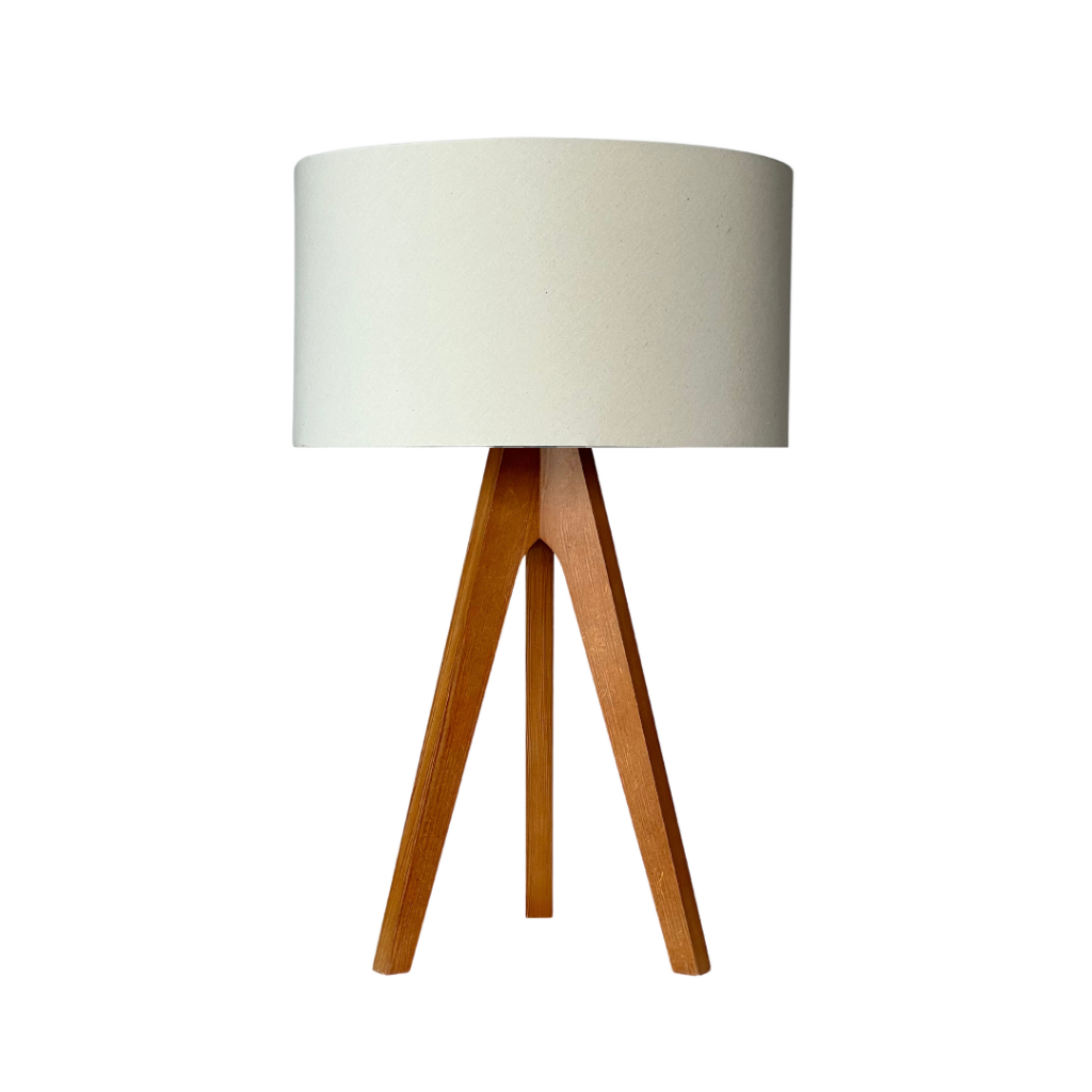 Abajur de Mesa Simples em Madeira Rustico Tripé Wells para Cabeceira ...