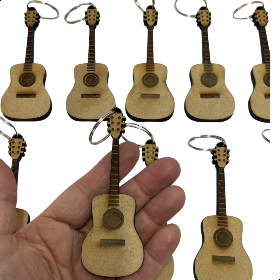 10 Chaveiros De Violão Instrumento Musical Madeira Mdf 6mm Chaveiro ...
