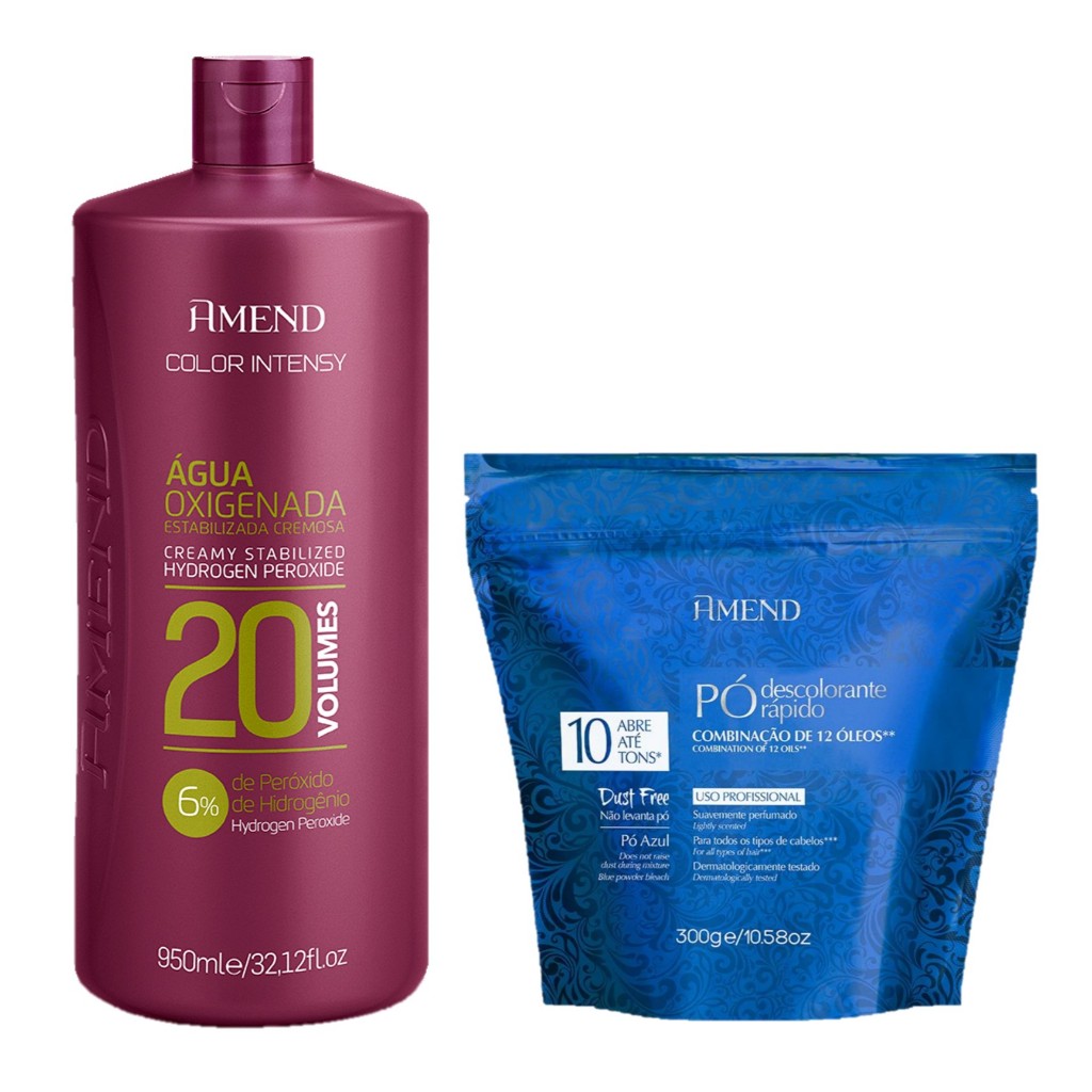 Amend Kit OX Color Intensy 20 Vol 950ml + Pó Descolorante Combinação De ...