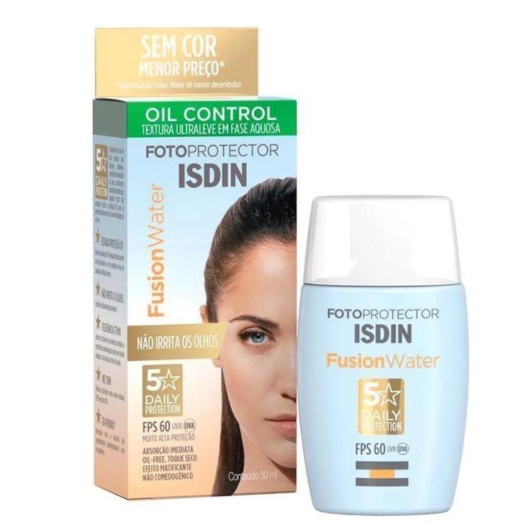 Protetor Solar Facial Isdin Fusion Water Fps 60 Sem Cor 30ml | Shopee Brasil
