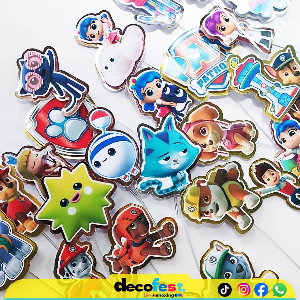 48 Toppers Personalizado 3D | Shopee Brasil