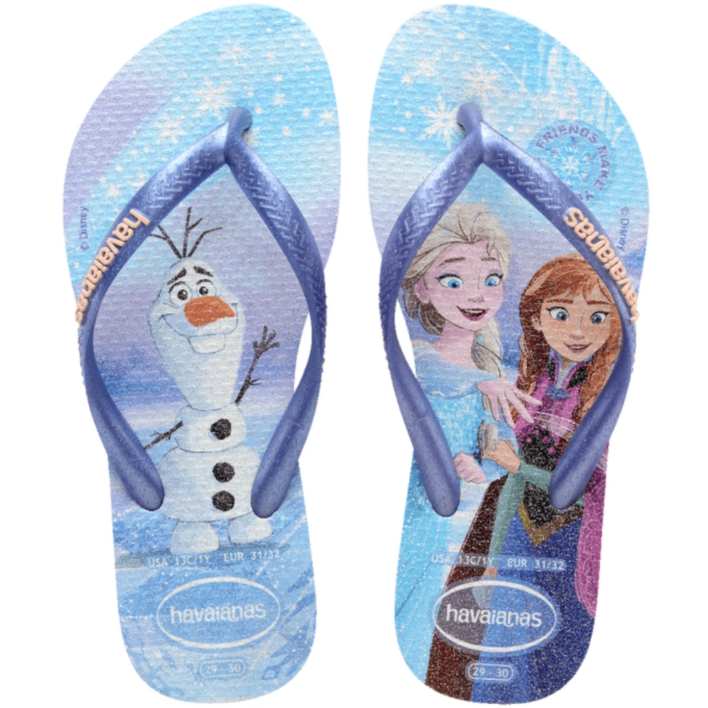 Chinelo Havaianas Infantil Meninas Kids Slim Princesa Frozen Original ...