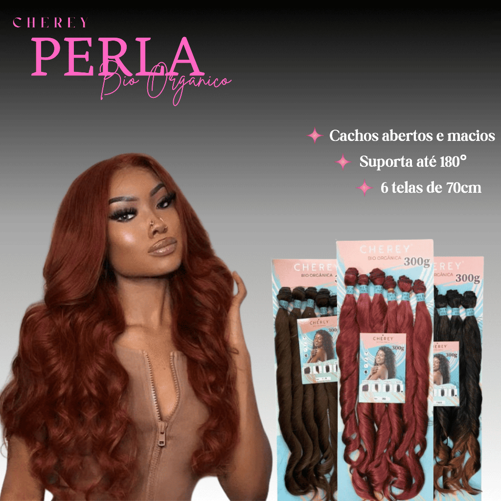 Cherey Cabelo Bio Orgânico Alongamento Perla 70cm Liso Ondulado 6 Telas ...