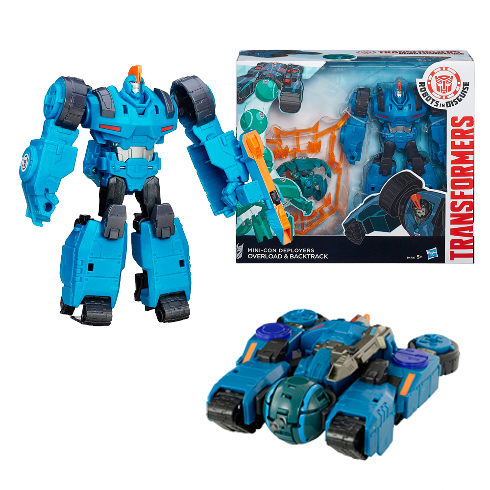 Boneco Transformers OVERLOAD + BACKPACK Decepticon robots in Disguise ...