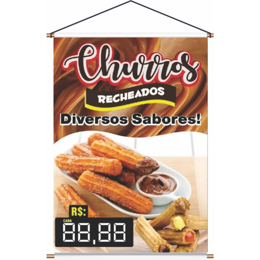 Banner Churros Recheados Arte pronta | Shopee Brasil