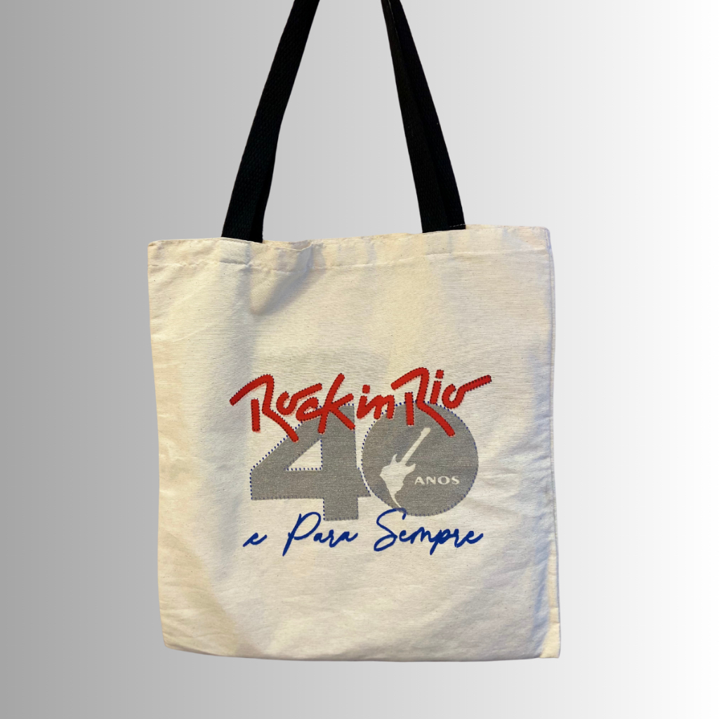 Ecobag Rock In Rio 100% algodão cor cru | Shopee Brasil