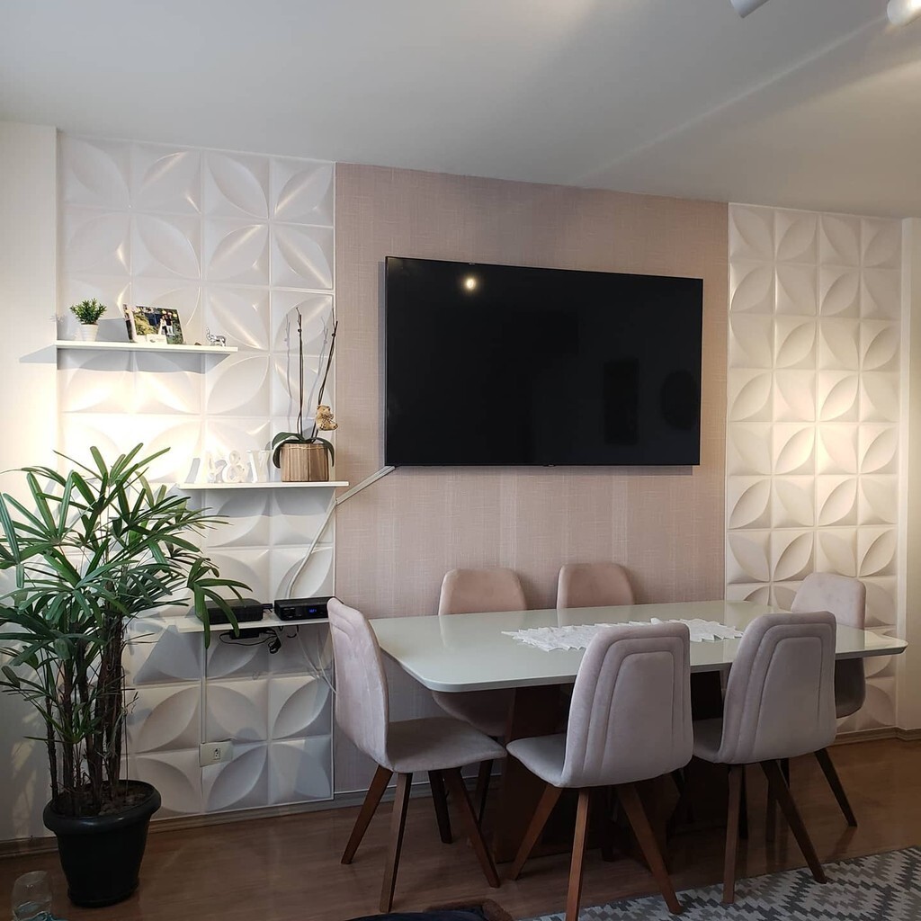 KIT 100 placas decorativas 3D PVC 25x25cm revestimento de paredes ...