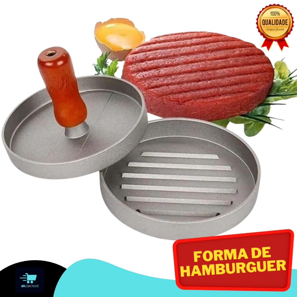 Forma Molde de Fazer Hambúrguer Fácil Rápido Molde Inox Caseiro ...