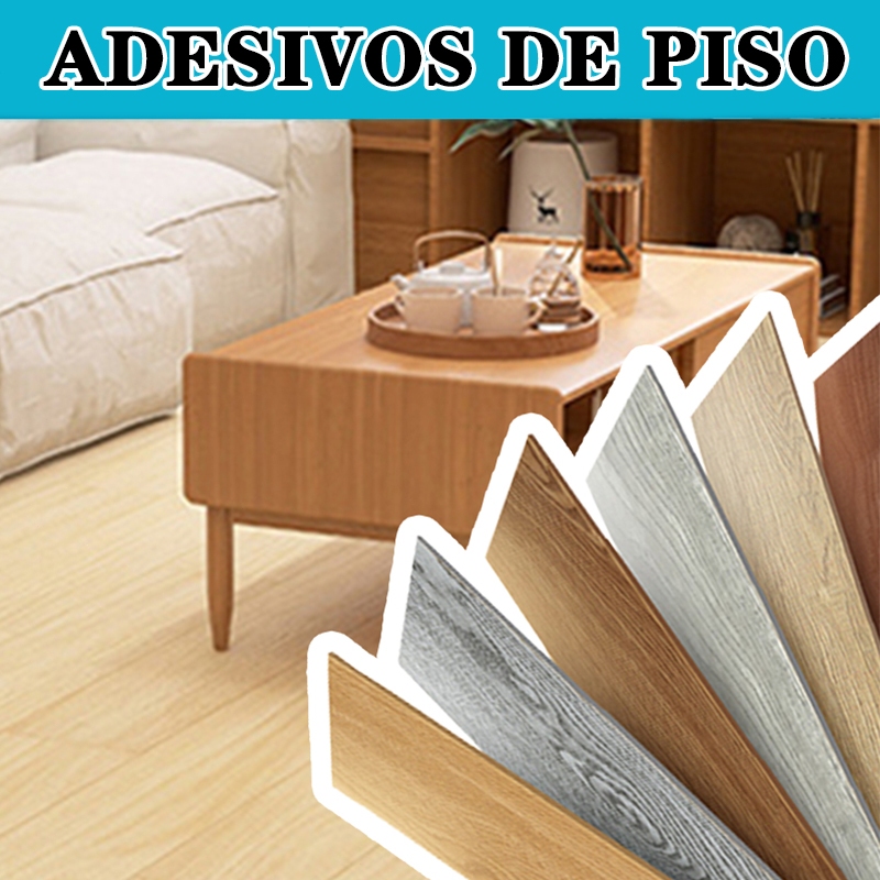 72PC esivo Para Piso Chão Lavável Madeira Com Cola Antiderrapante ...