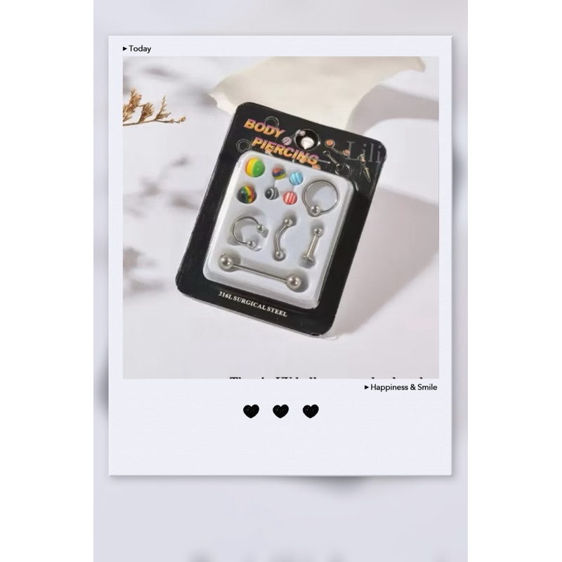 Kit 12caixas Piercings + 6 Bolinhas extra smile seio linha tragus ...