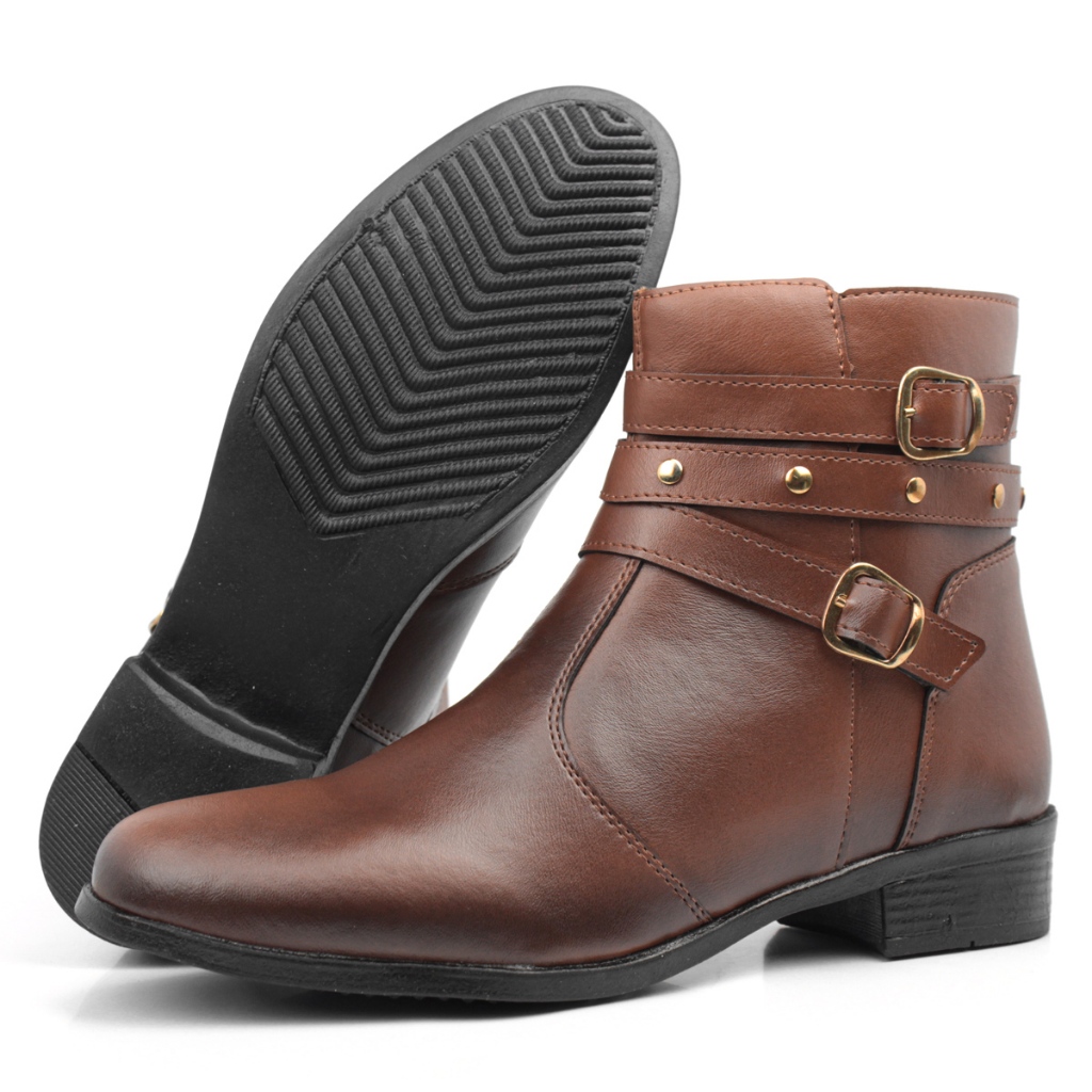Bota Feminina Cano Curto Fivela | Shopee Brasil