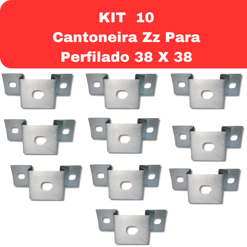 10 Cantoneira Zz Para Perfilado 38x38 Suporte Teto Barra Roscada- 10 ...