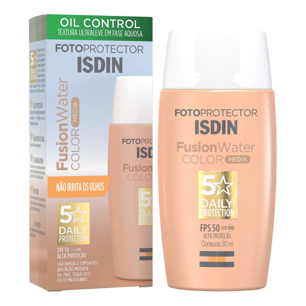 Fotoprotector Isdin Fusion Water Color Fps50 Cor Média 50ml | Shopee Brasil