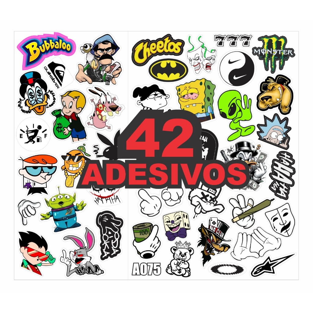 Adesivos Para Moto 244 Bike Carro Cartela Kit 42 Modelos Diferentes ...