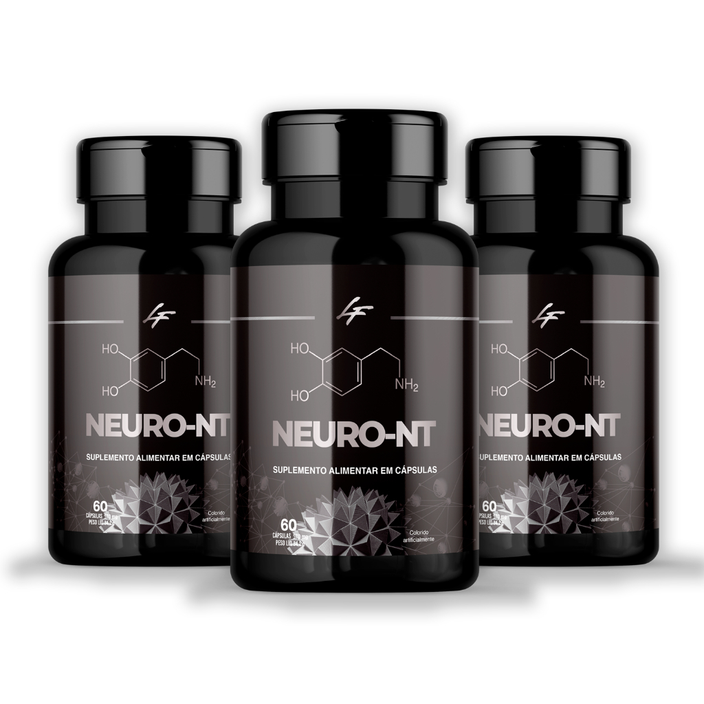 3 Potes Neuro-NT Nootrópico Estimulante Concentração Memória 180 ...