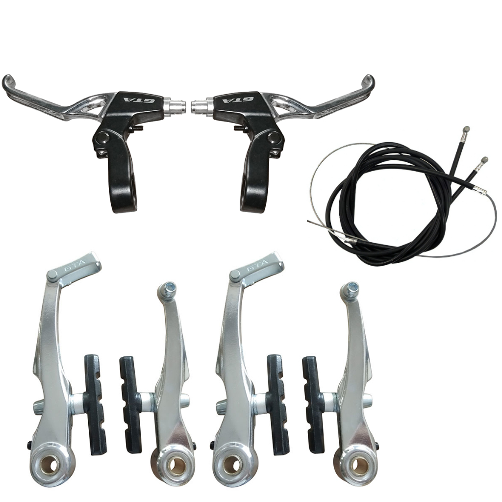 Kit Freio V-brake Para Bicicleta Bike Com Manete Alumínio E Cabos ...