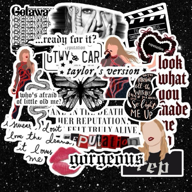 Kit 20 Adesivos Vinil Prova D´água Taylor Swift Reputation + 1 Polaroid ...