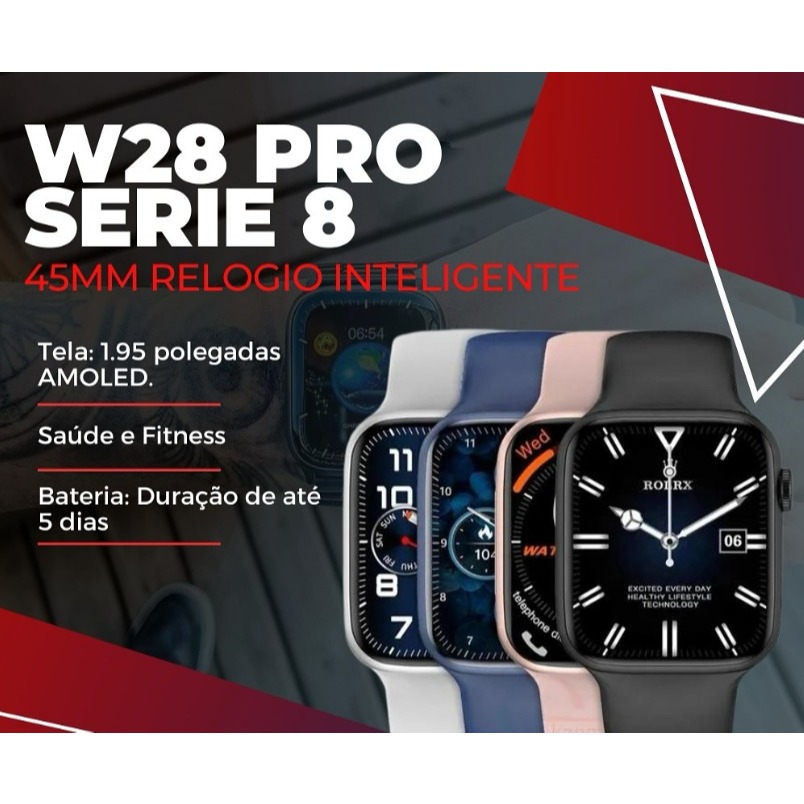Smartwatch IWO W28 Pro Serie 8 De 1,95 Polegadas Bluetooth Chamada ECG ...