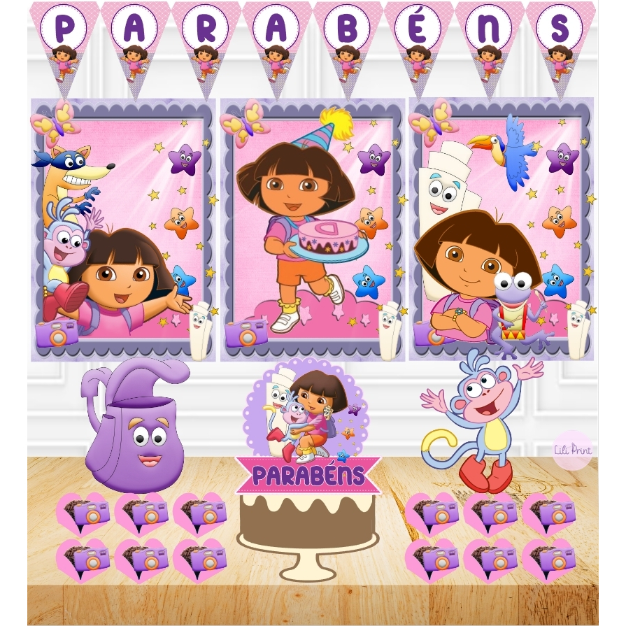 Fundo De Aniversario De Dora A Exploradora Tema Dora Aventureira