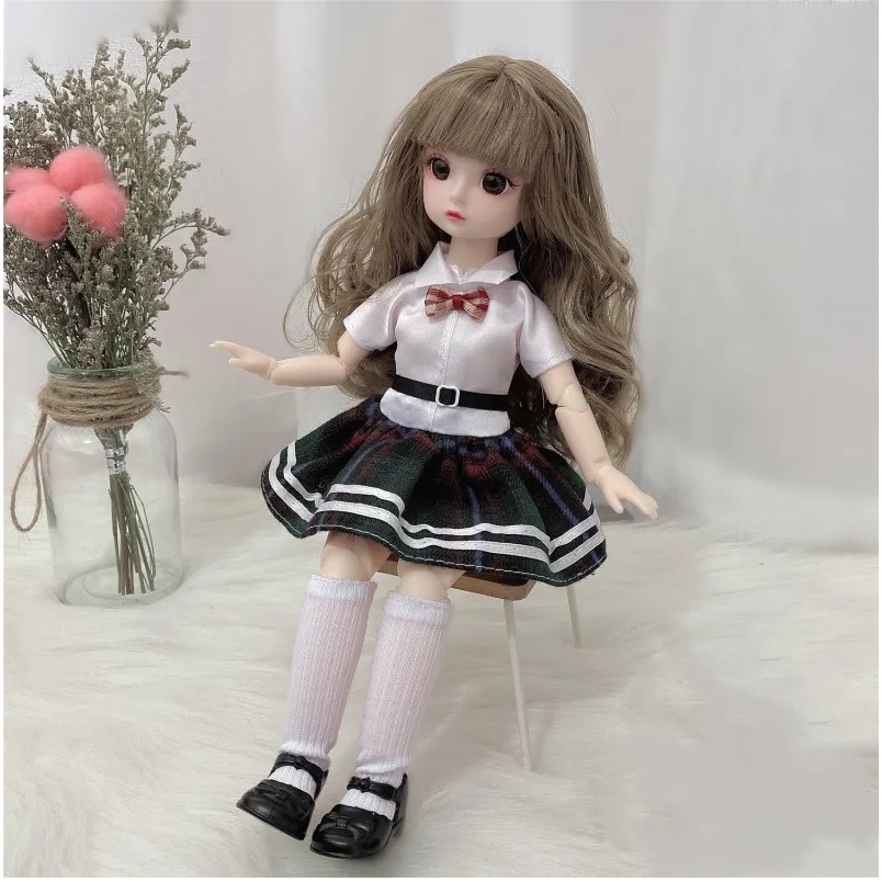 Boneca BJD toda articulada com roupinha e olhos 3D - 30 CM | Shopee Brasil