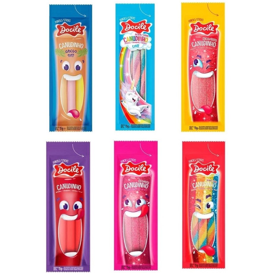 Kit 36 Bala Goma Tubes Canudinho 15g Docile Tubinho | Shopee Brasil