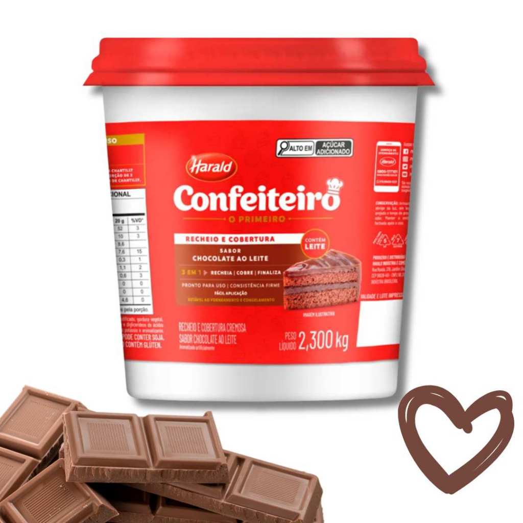 Recheio Confeiteiro Sabor Chocolate 2,350kg HARALD | Shopee Brasil