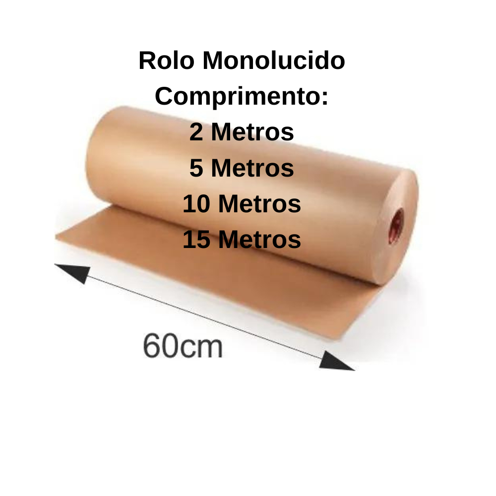 Rolo Papel Pardo Kraft Monolucido Natural 80g Embalagem de Caixa ...