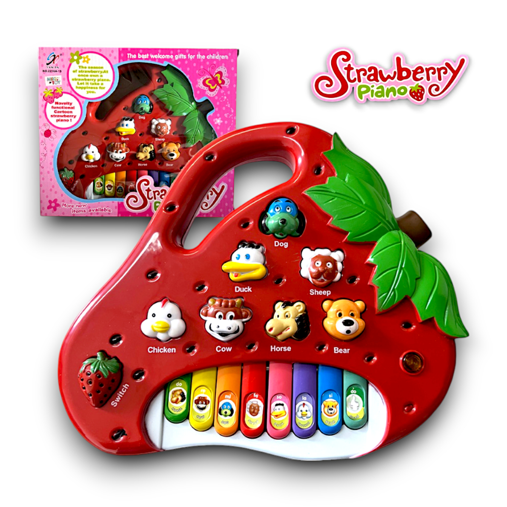 Piano Morango Infantil Musical Brinquedo Teclado Educativo Som de ...