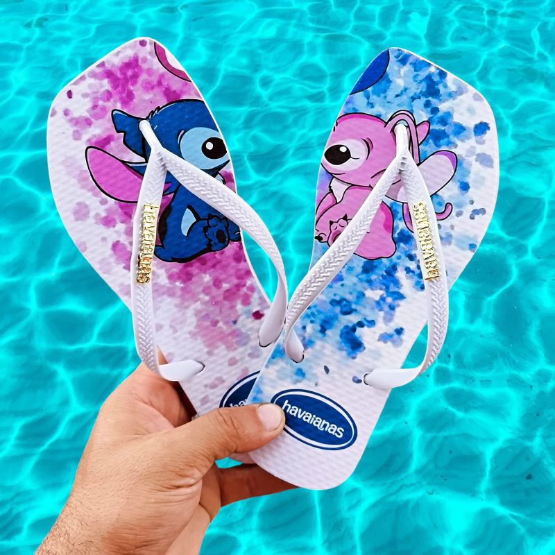 Chinelo Havaiana Slim Ponta Quadrada Stitch | Shopee Brasil