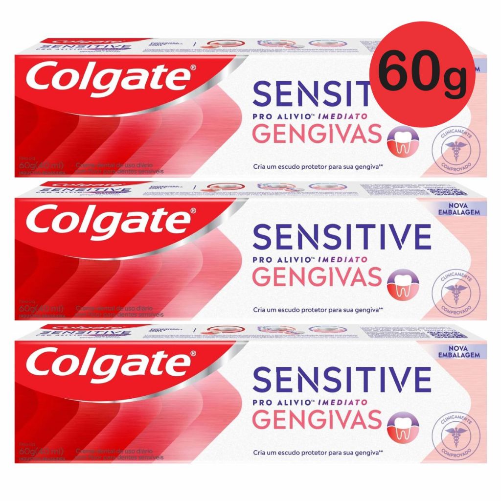 Kit 3 Creme Dental Colgate Sensitive Pro Alivio Gengivas 60g | Shopee ...