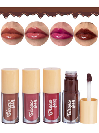 Kit 4 Cream Tint Gloss Labial Batom Choco Fun Fenzza 4 Cores | Shopee ...