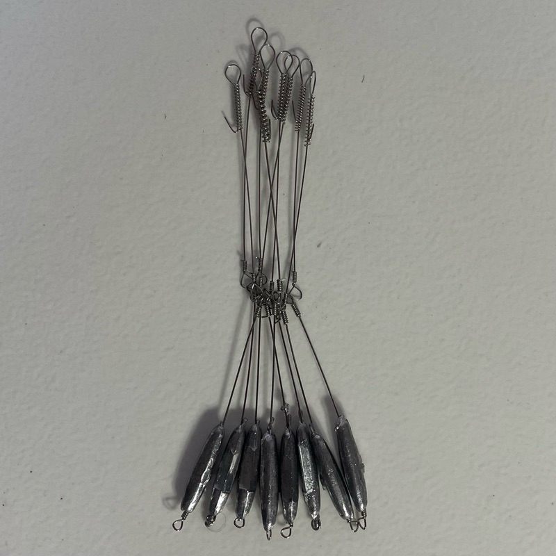 kit com 10 encastoador pesca empate aço Rígido inox com chumbada ideal ...