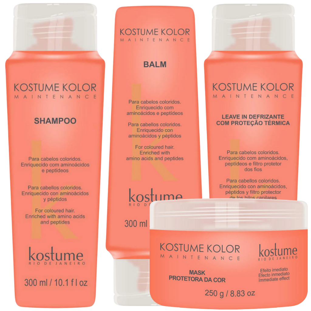 Kit Shampoo, Balm, Mascara e Protetor Termico manutenção cabelos ...